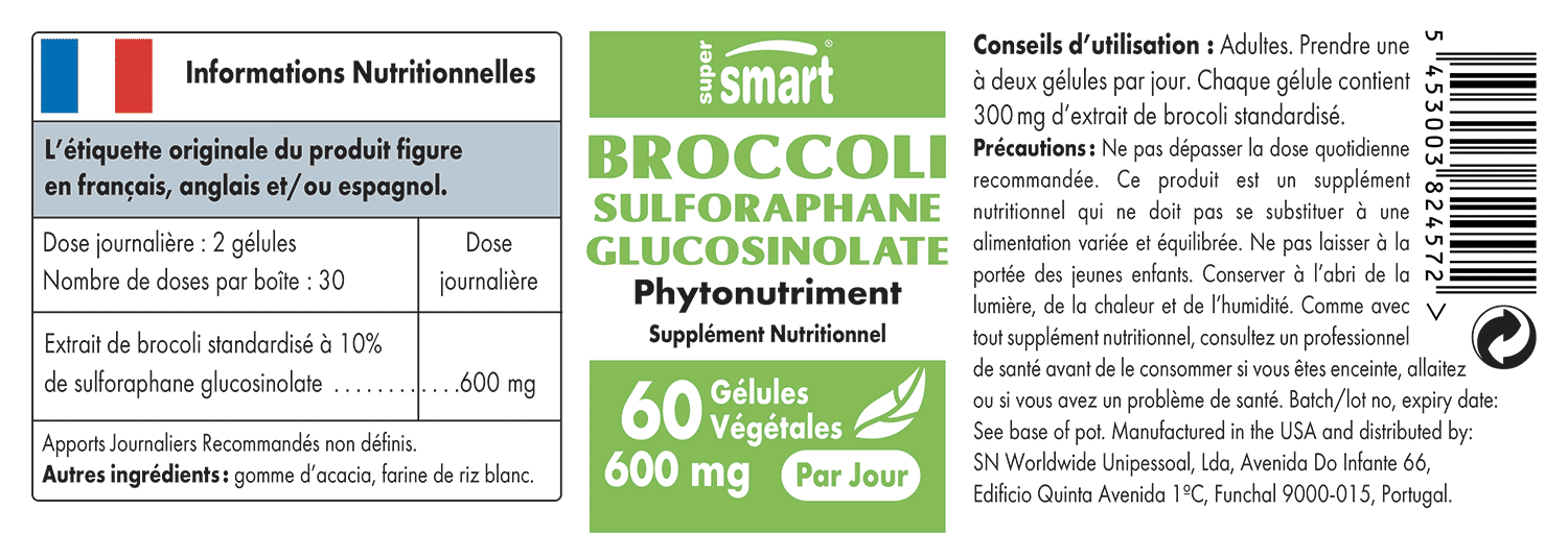 Broccoli Sulforaphane Glucosinolate - Capsules d'Extrait de Brocoli